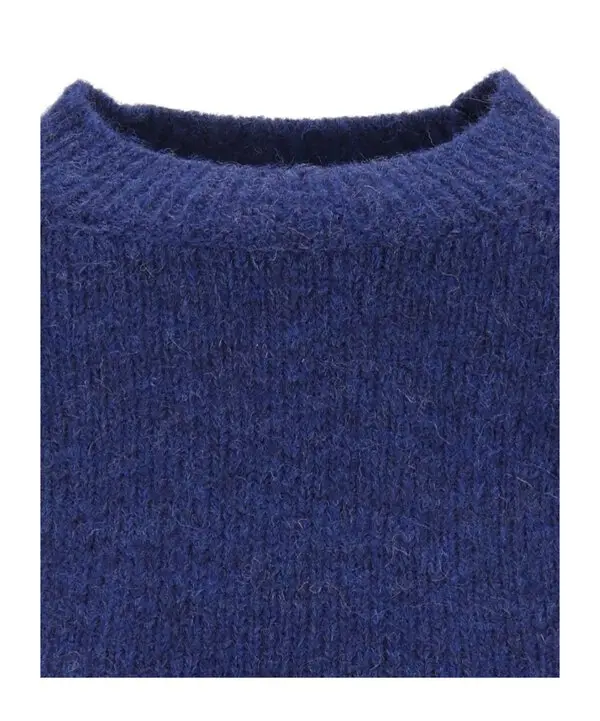 Dries Van Noten Texas High Crewneck Knitted Sweater - Blue