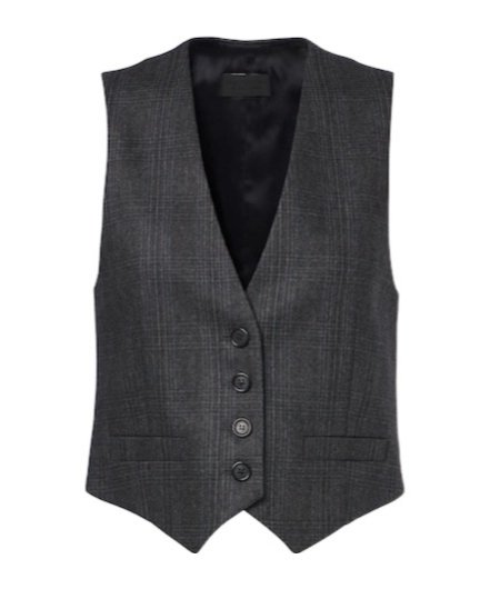 NILI LOTAN Ismael Checked Wool And Cashmere Vest