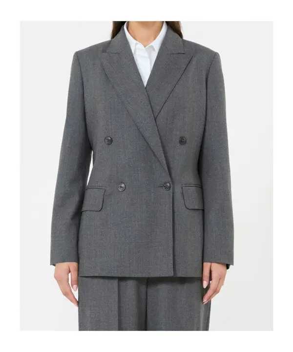Max Mara Double-breasted Wool Flannel Blazer