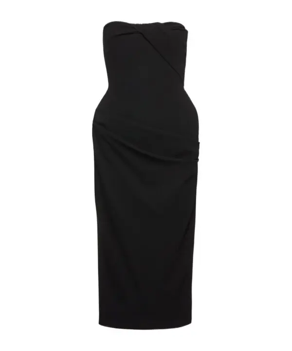 Magda Butrym Structured Drape Corset Midi Dress
