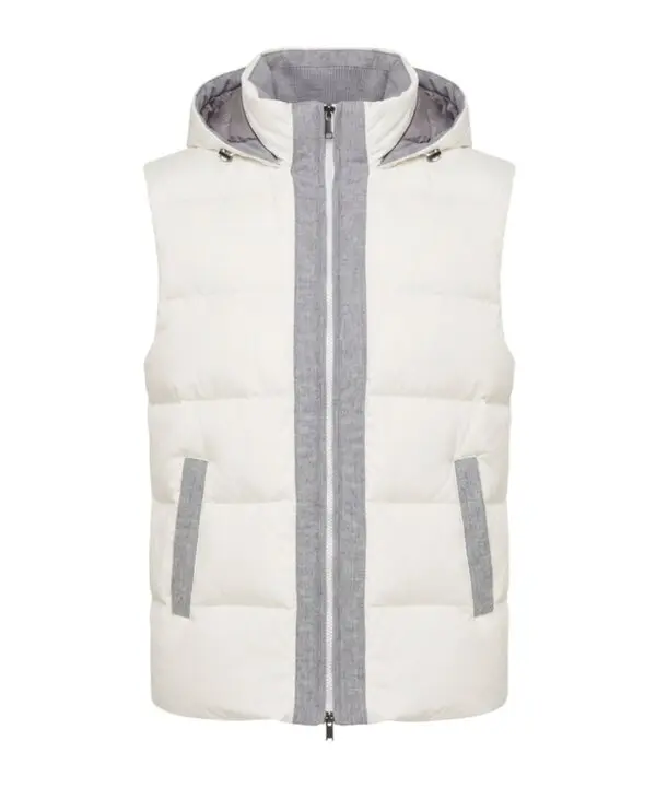 Peserico Hooded Padded Jacket - Ice Beige