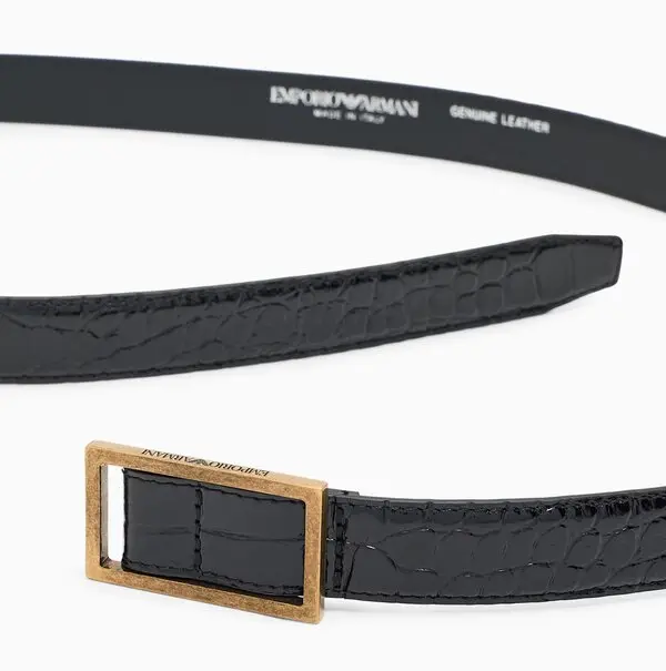 Emporio Armani Embossed Buckle Belt