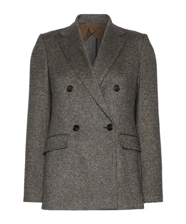 Max Mara Double-breasted Jacquard Jersey Blazer - Black