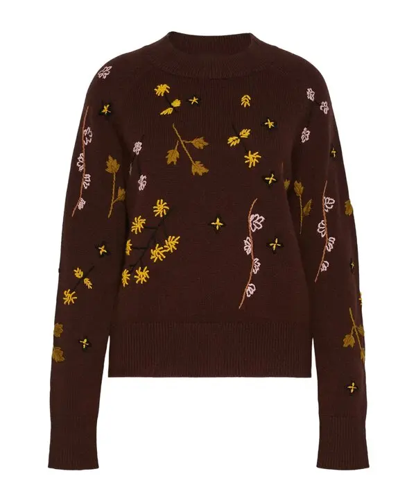 Max Mara Embroidered Jumper - Dark Brown