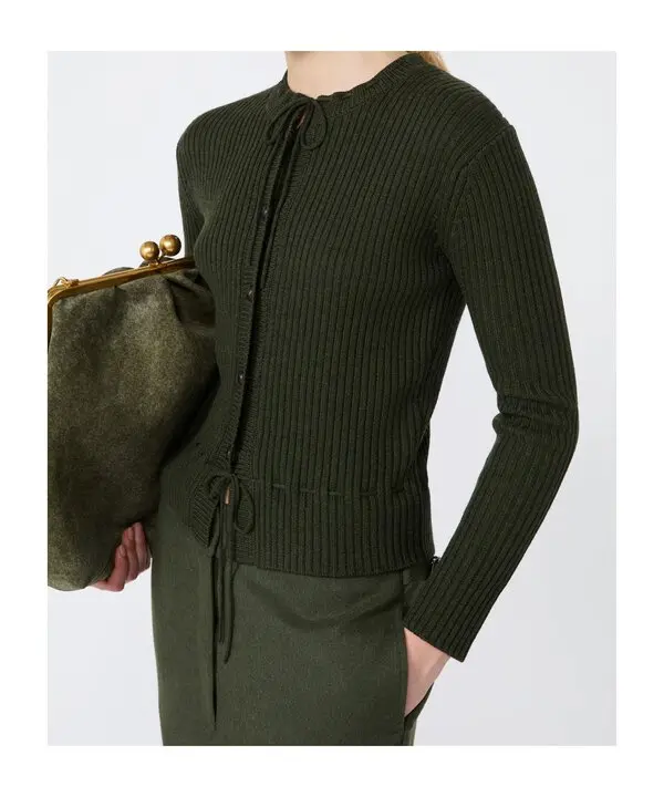 Max Mara Ribbed Wool Cardigan