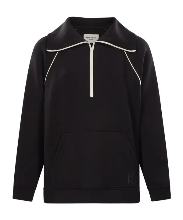 Max Mara Contrast Trim Half Zip Knitted Sweater - No