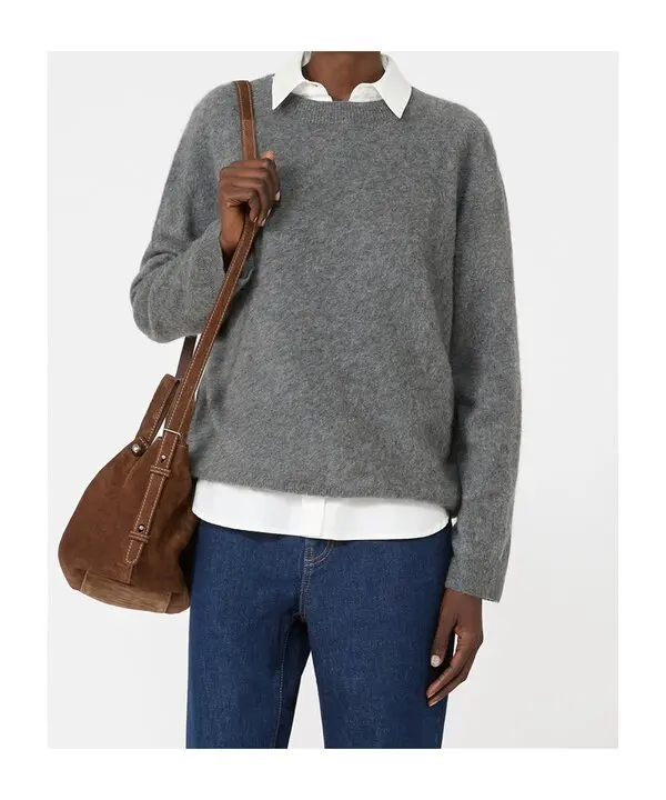 Max Mara Crew Neck Knitted Sweater - Dark Gray