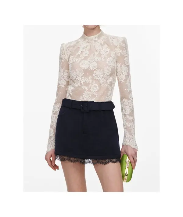 SELF-PORTRAIT Sequin Lace Top