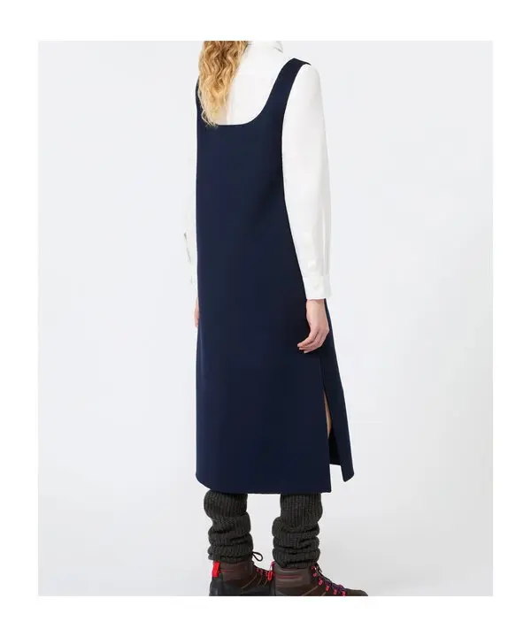 Max Mara Wool-blend Drap Midi Dress Midnightblue