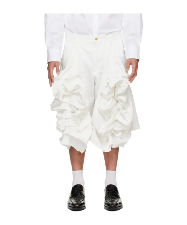 Comme Des Garçons Ruffled Shorts - White