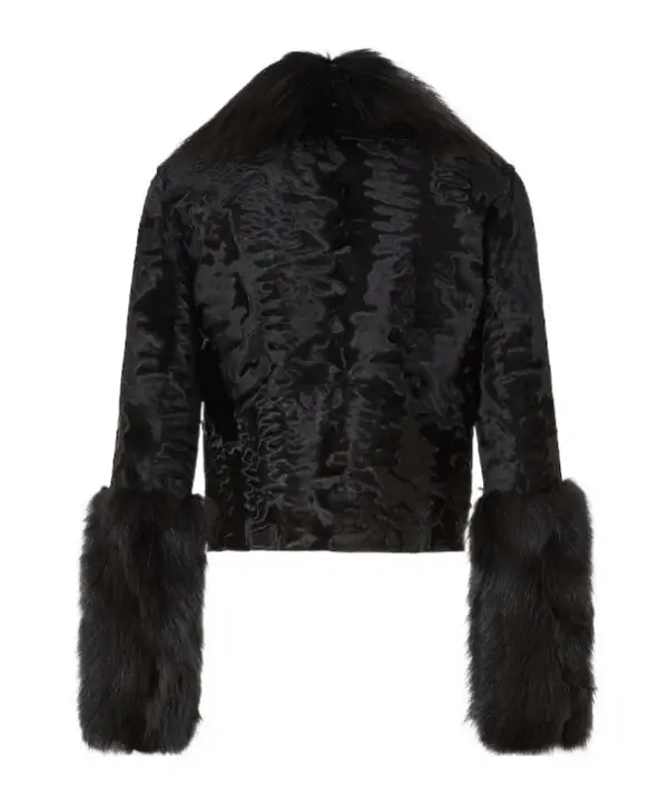 Fendi Swakara And Fox Fur Biker Jacket