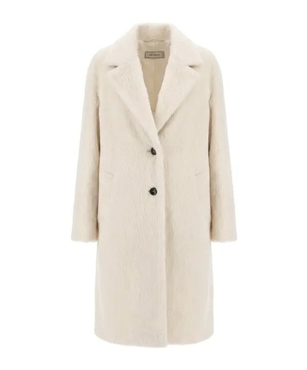 Peserico Single-breasted Coat - Nude
