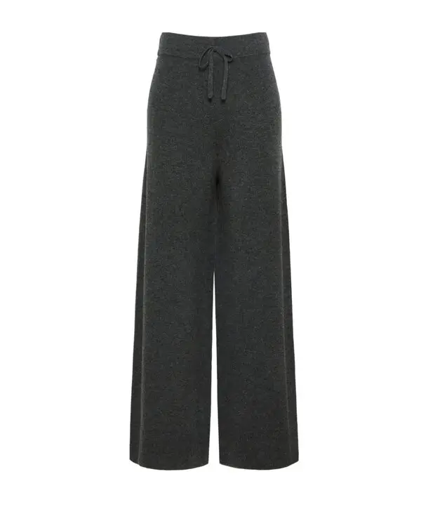 Max Mara Wool And Cashmere Yarn Trousers Dark Grey