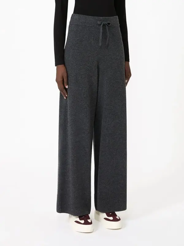 Max Mara Wool And Cashmere Yarn Trousers Dark Grey