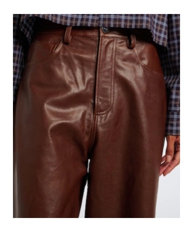 RÓHE Leather Wide-leg Pants