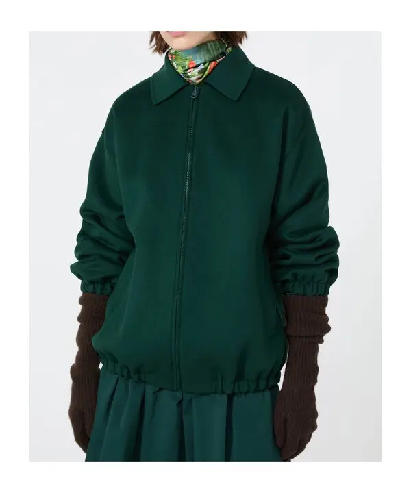 Max Mara Double Wool Broadcloth Bomber Jacket
