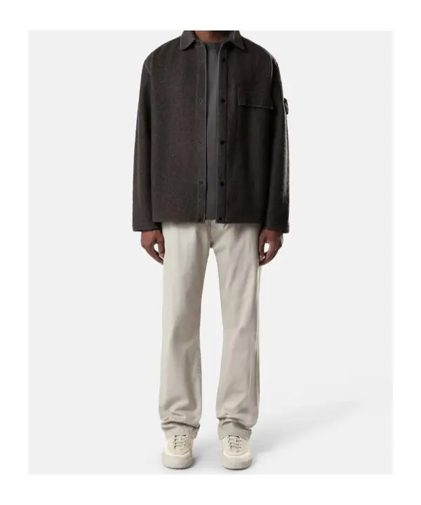 Stone Island Comfort-fit Snap-front Overshirt With Chest Pocket