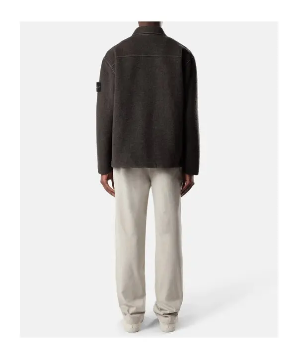 Stone Island Comfort-fit Snap-front Overshirt With Chest Pocket