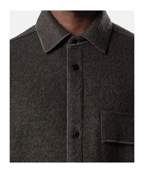 Stone Island Comfort-fit Snap-front Overshirt With Chest Pocket