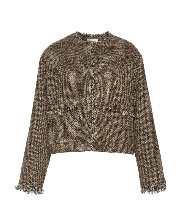 Max Mara Wool Blend Bouclé Boxy Jacket