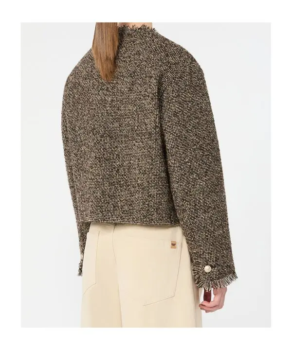 Max Mara Wool Blend Bouclé Boxy Jacket