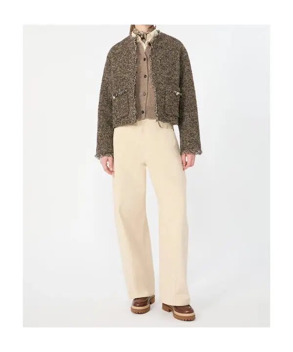 Max Mara Wool Blend Bouclé Boxy Jacket