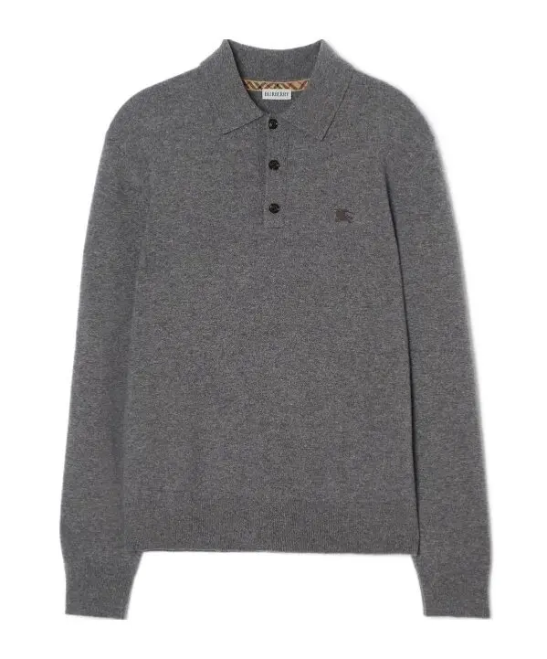 Burberry Long-sleeve Cashmere Blend Polo Shirt