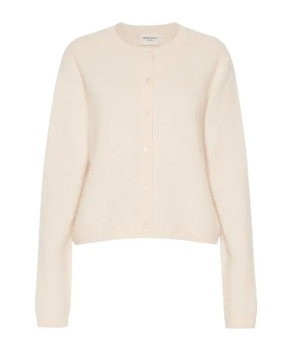 Max Mara Wool And Cashmere Yarn Cardigan Ice - Ice-blue