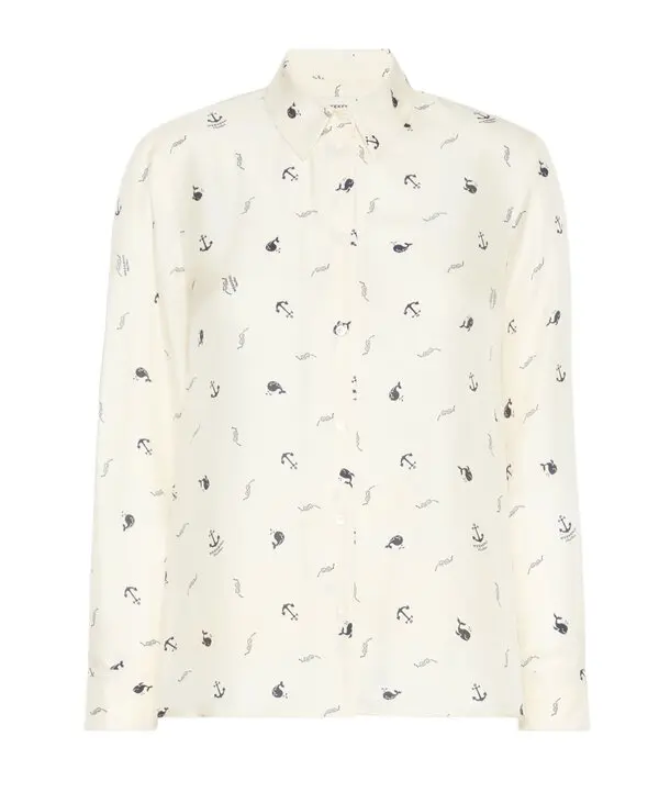 Max Mara Printed Silk Shirt - Ivory