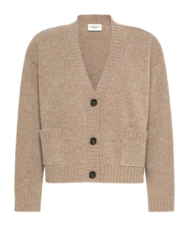 Max Mara Cropped Pocket Cardigan - Hazelnut Brown