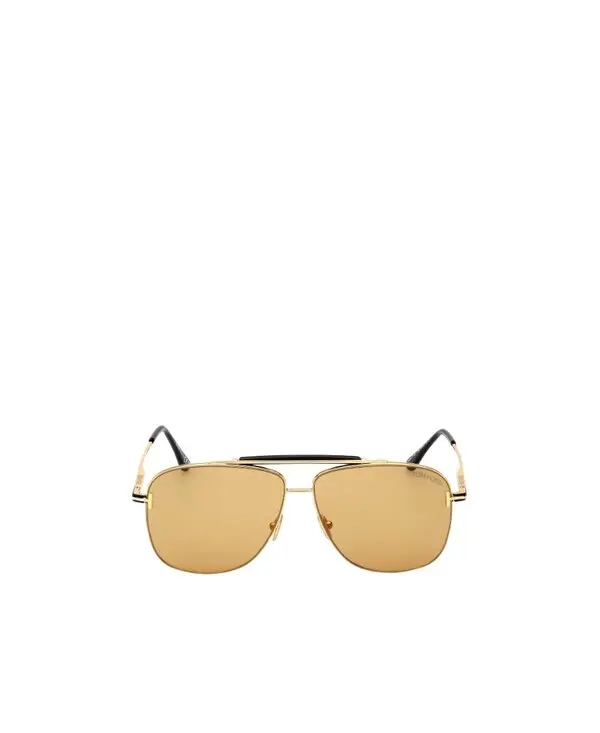 TOM FORD Polished Pilot-frame Sunglasses