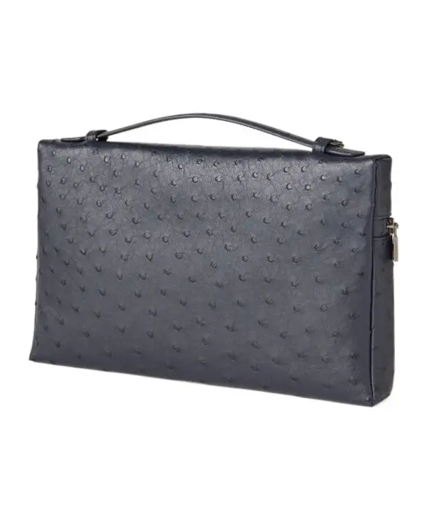Loro Piana Zippered Handbag - Navy Blue/agate