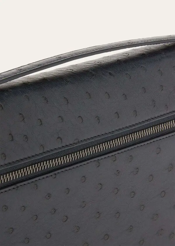 Loro Piana Zippered Handbag - Navy Blue/agate