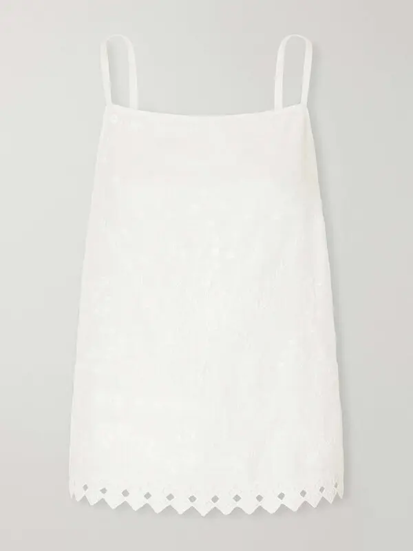 ERES Corail Embroidered Linen Tank