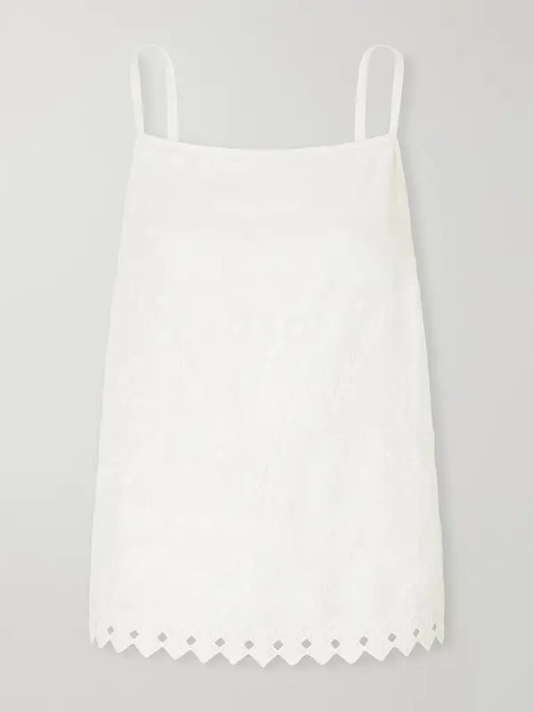 ERES Corail Embroidered Linen Tank