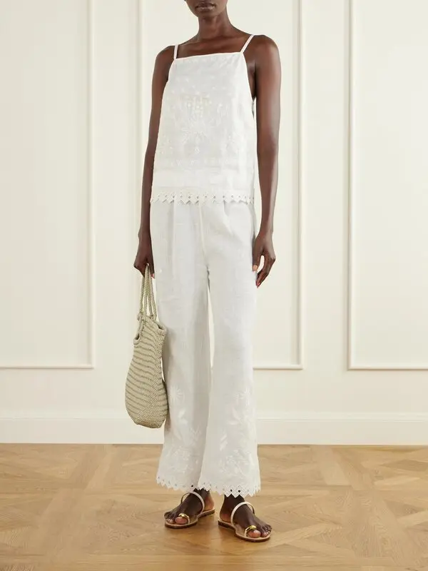 ERES Corail Embroidered Linen Tank