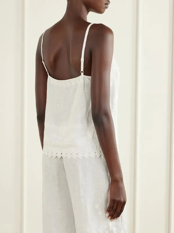 ERES Corail Embroidered Linen Tank