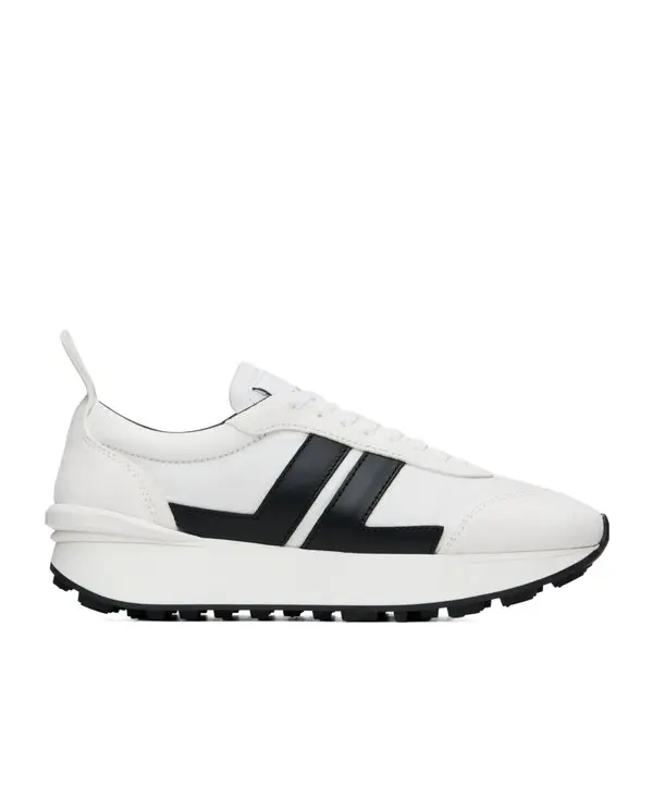 LANVIN Bumpr Color-blocked Sneakers - White/black