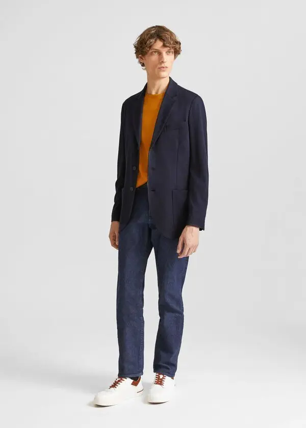 Loro Piana Lapel Long-sleeved Wool Suit Coat