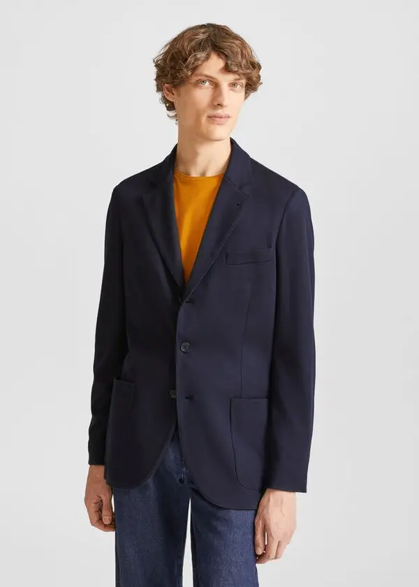 Loro Piana Lapel Long-sleeved Wool Suit Coat