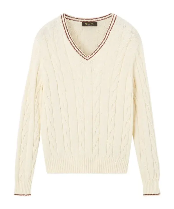 Loro Piana Augusta V-neck - White/kummel