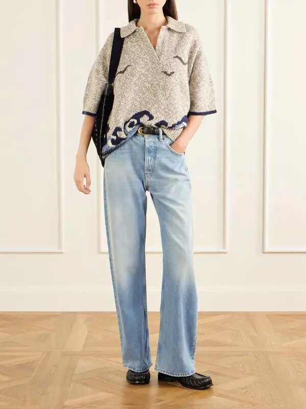 Polo Ralph Lauren Intarsia-knit Cotton And Wool-blend Sweater