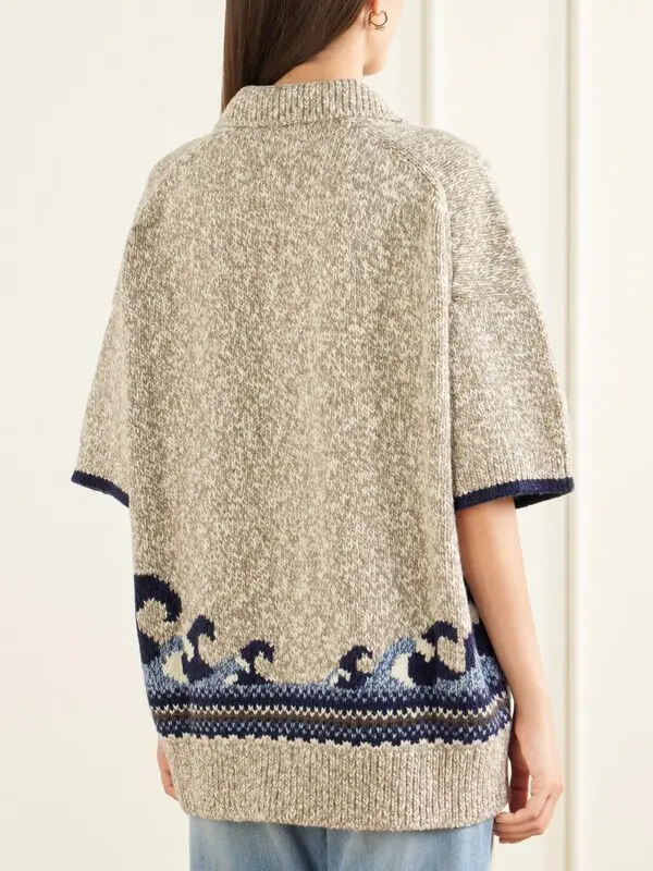 Polo Ralph Lauren Intarsia-knit Cotton And Wool-blend Sweater - Neutrals