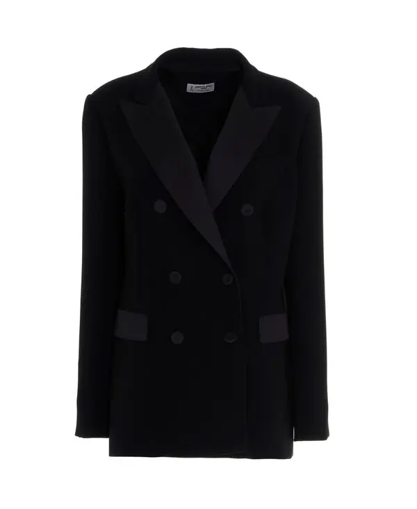 Alberto Biani Double-breasted Fitted Blazer - Black