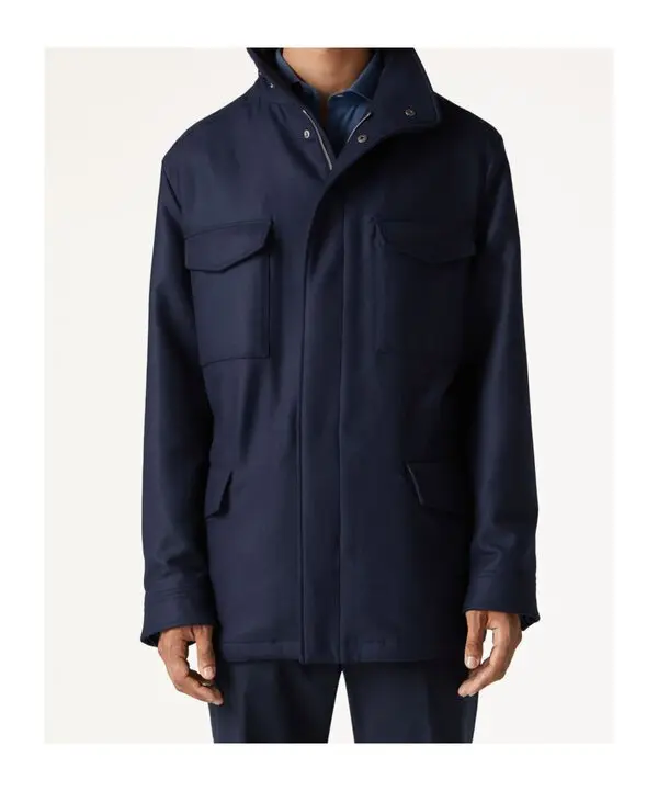 Loro Piana Traveller Freshly Cut Wool Stand-collar Casual Jacket