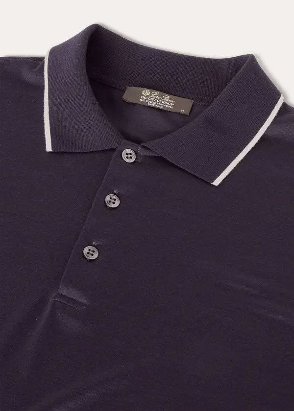 Loro Piana Pull-down Wool Short-sleeved Polo Shirt