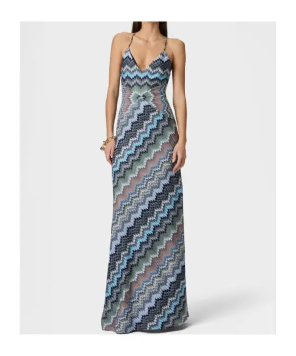 Missoni All Over Zigzag Long Dress - Multicolour