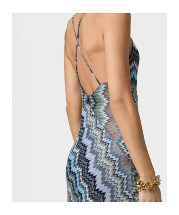 Missoni All Over Zigzag Long Dress - Multicolour