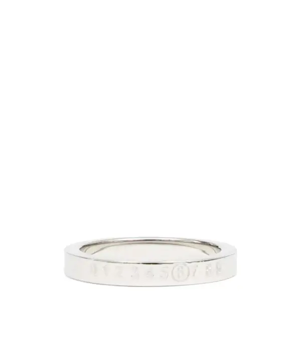 MAISON MARGIELA Minimal Logo 3mm Ring - White