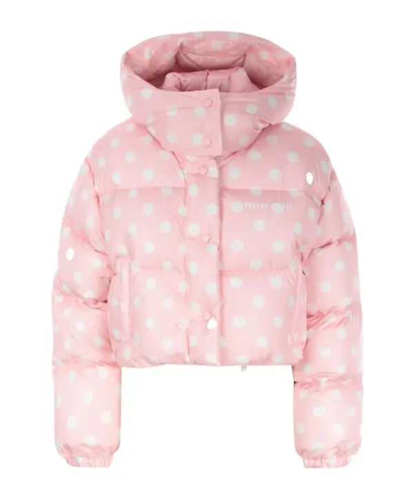 Miu Miu Polka-dot Cropped Puffer Jacket